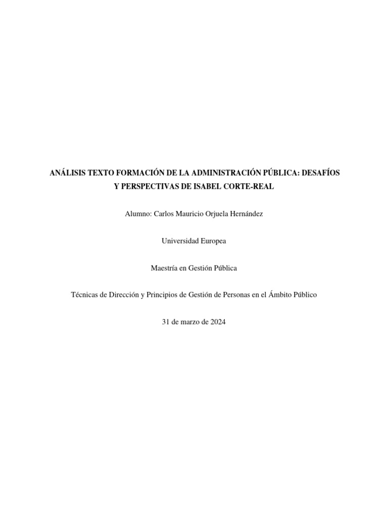 Análisis Texto Formación de La Administración Pública Desafíos y ...