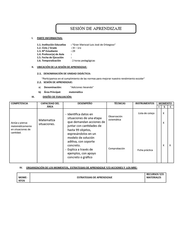 Sesion de La Adiciones Llevando | PDF | Aprendizaje | Modificación de comportamiento