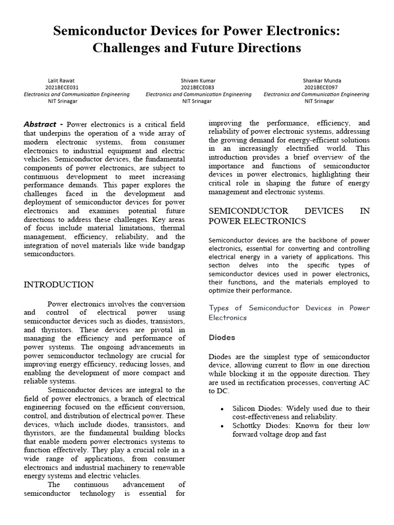 Semiconductor Devices For Power Electronics2 | PDF | Transistor | Rectifier