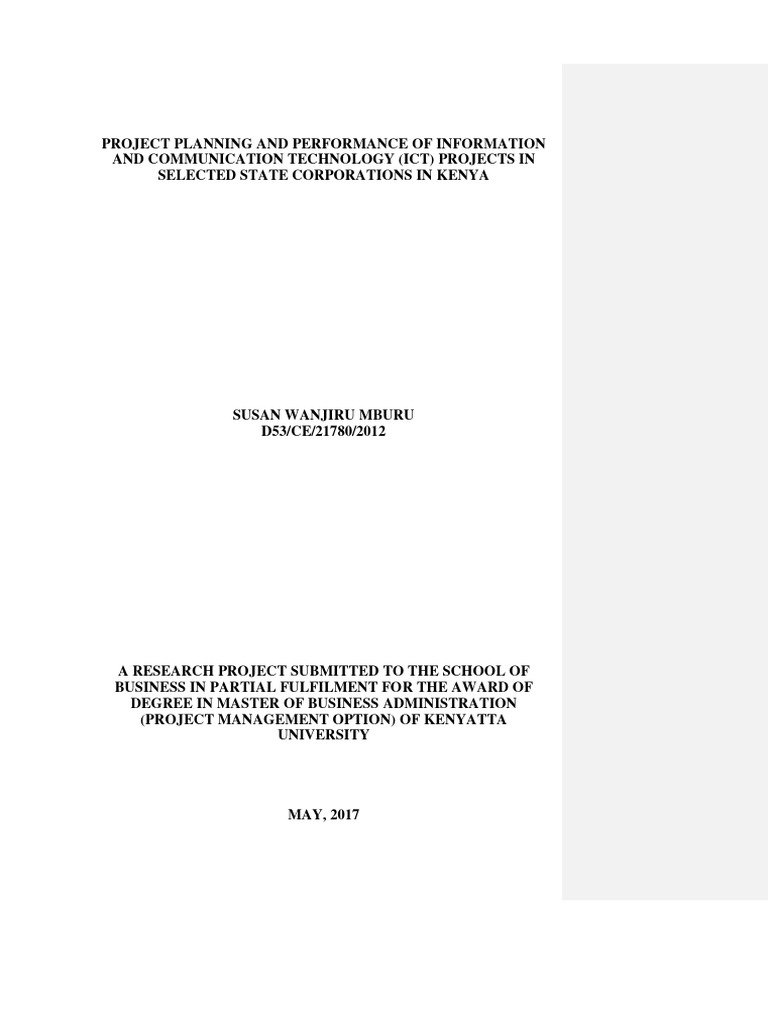 Project Planning and Performance of Info | PDF | Project Management ...