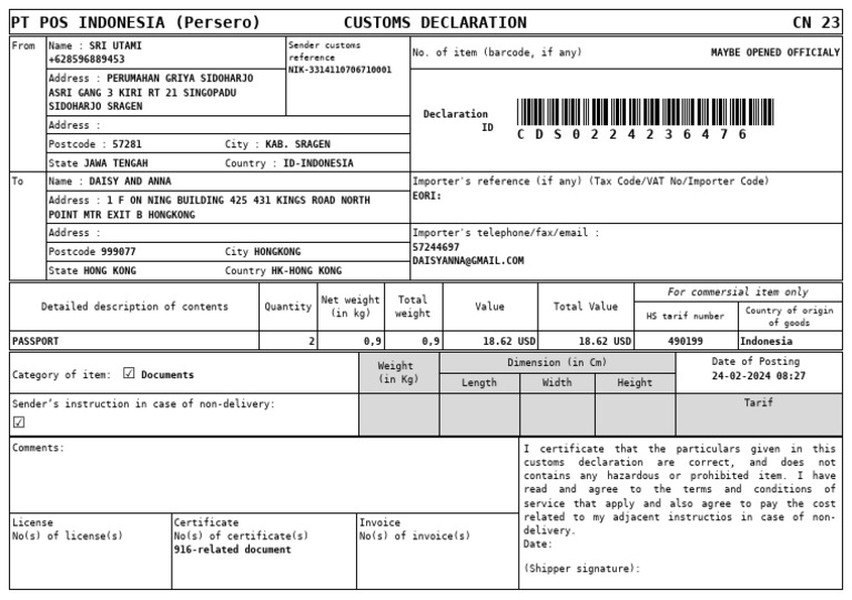 Receipt Booking | PDF