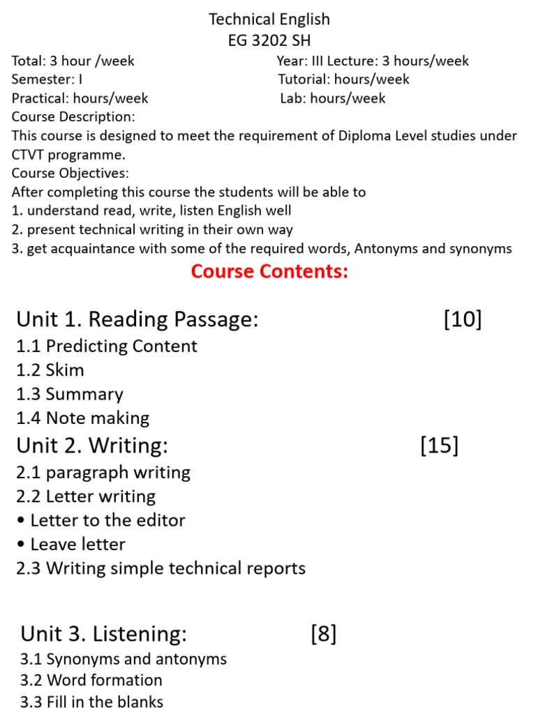 Technical English | PDF | Pronoun | English Grammar