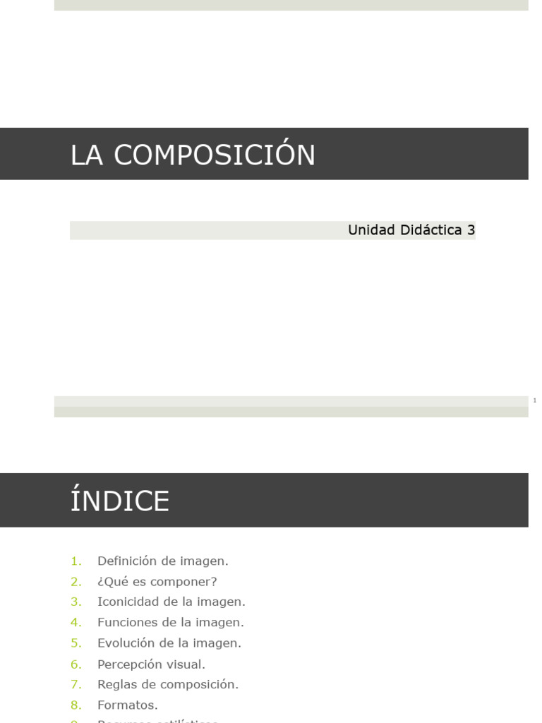 Tema 3. LA COMPOSICIÓN | PDF | Percepción | Color
