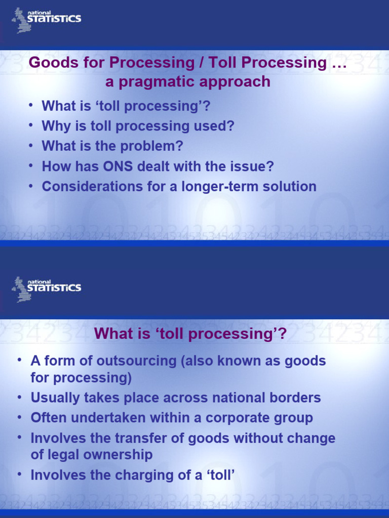 Goods For Processing / Toll Processing A Pragmatic Approach | PDF | Goods | Prices