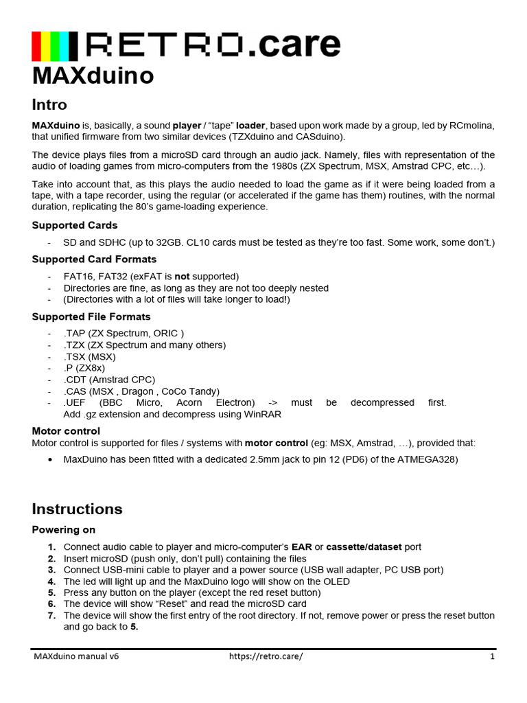 MaxDuino para ZX Spectrum | PDF | Computer File | Computer Science
