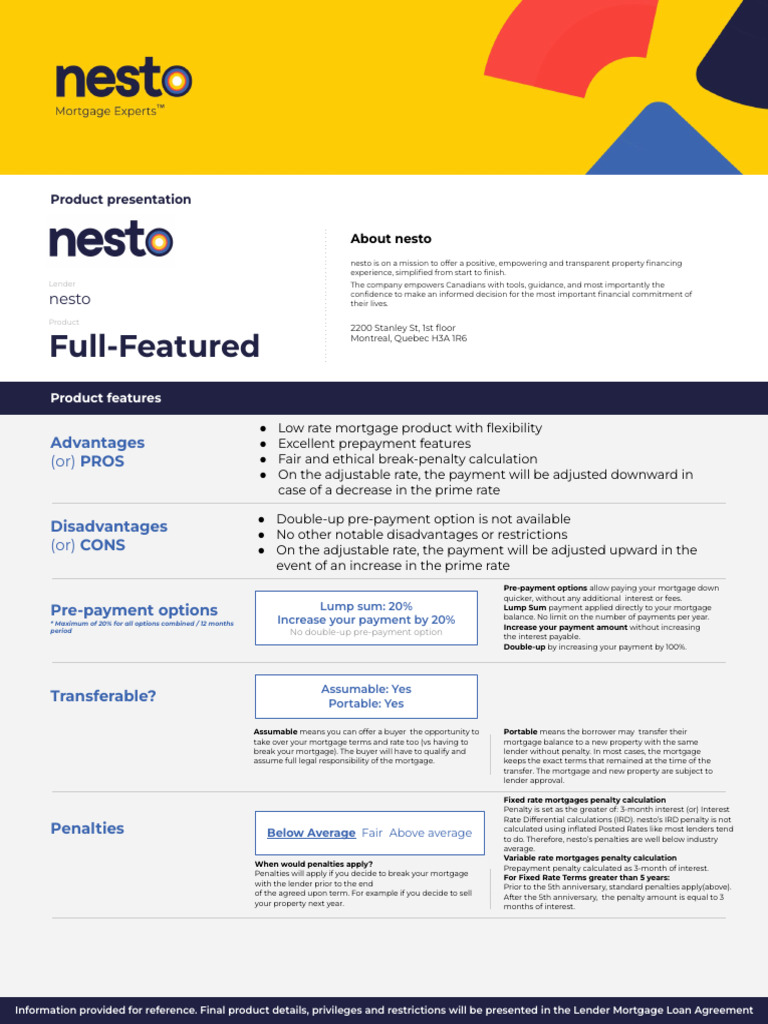 Nesto Full Featured en | PDF | Mortgages | Interest