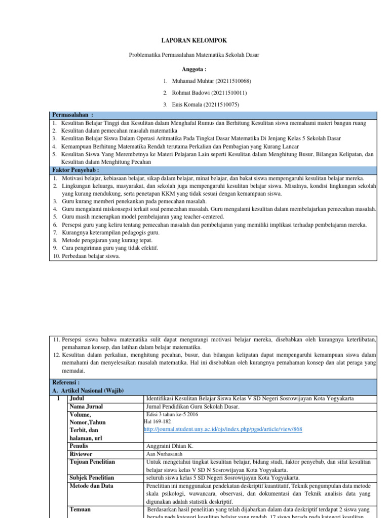 LK.1 Kelompok M.Muhtar, Rohmat Badowi Dan Euis Komala | PDF