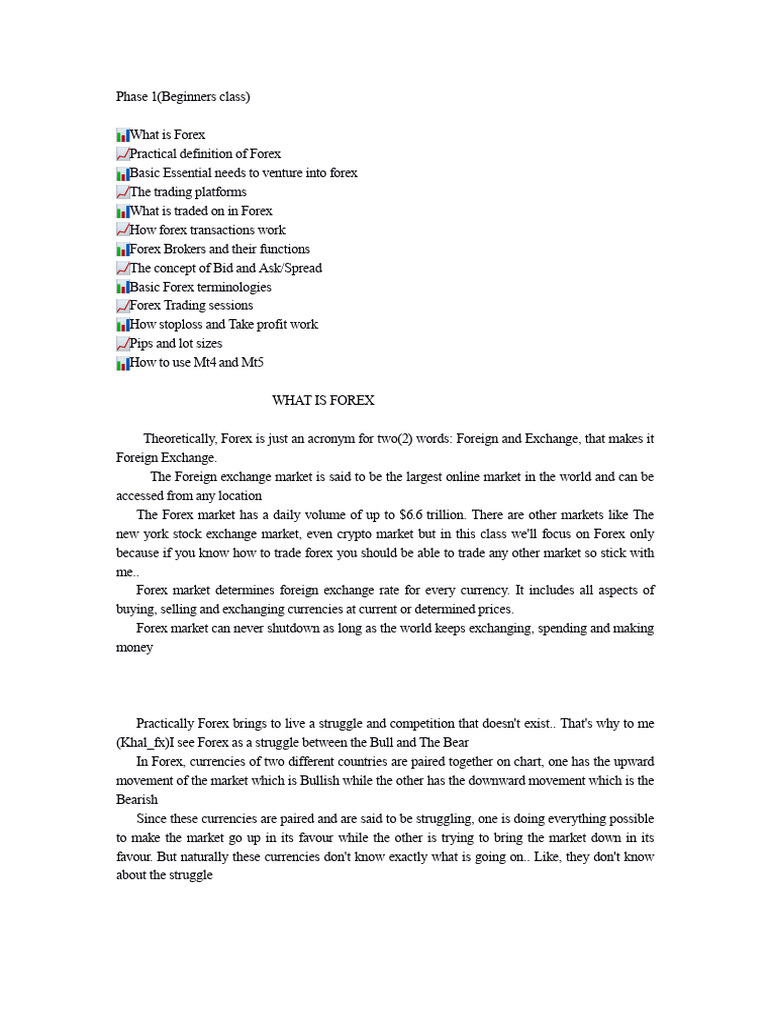 FX Beginners Class | PDF | Foreign Exchange Market | Order (Exchange)