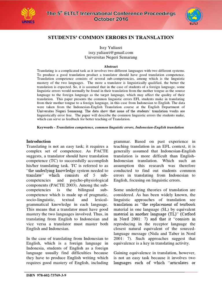 PDF Students Common Errors | PDF | Part Of Speech | Translations