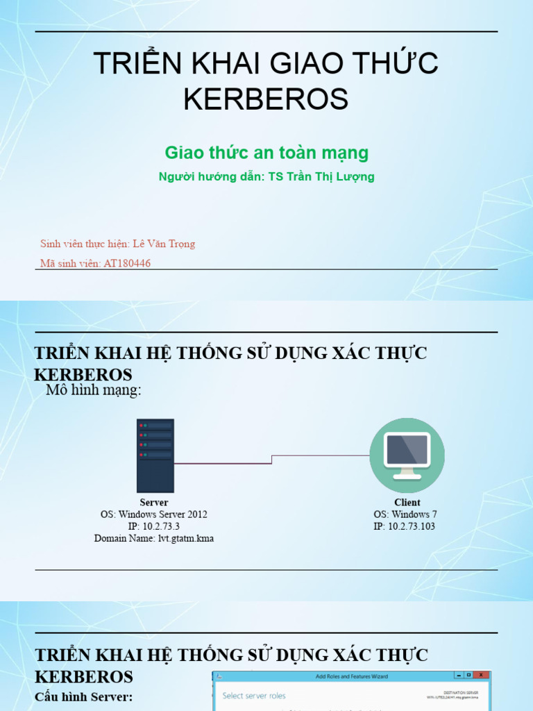 Bài 02. Triển Khai Giao Thức Kerberos | PDF