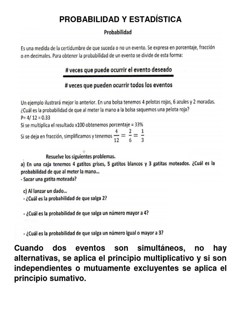 Probabilidad y Estad Ìstica | PDF | Probabilidad