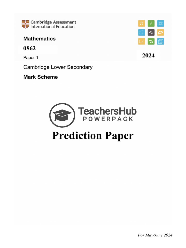 Prediction Paper - Non Calculator Paper 1 MS | PDF