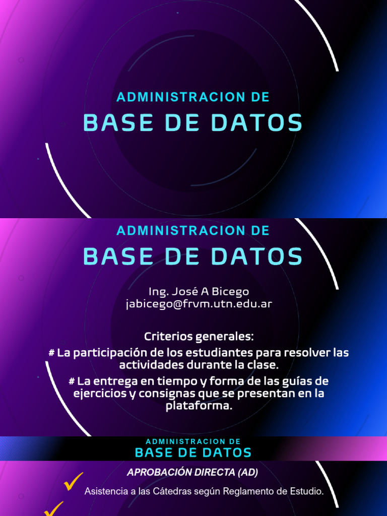 Administracion de Base de Datos | PDF | Bases de datos | Modelo cliente-servidor