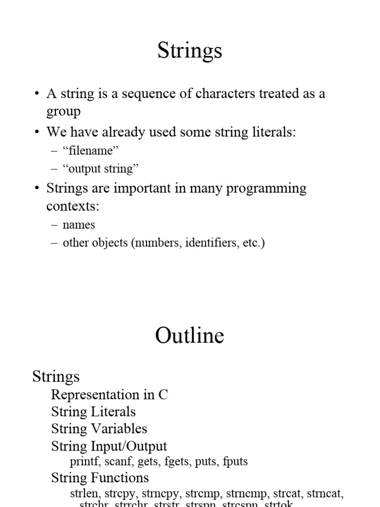 Strings | PDF | String (Computer Science) | Computer Programming