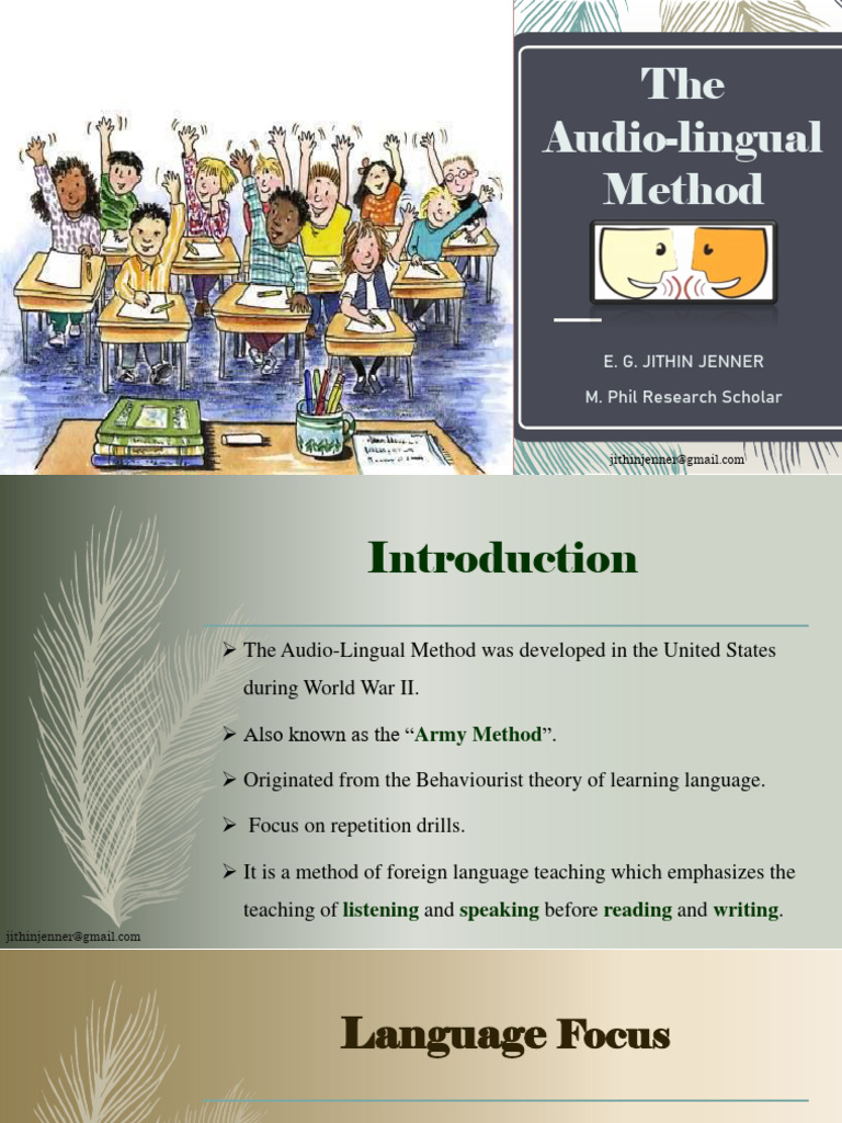 Overview of the Audio-Lingual Method | PDF | Behavioural Sciences ...