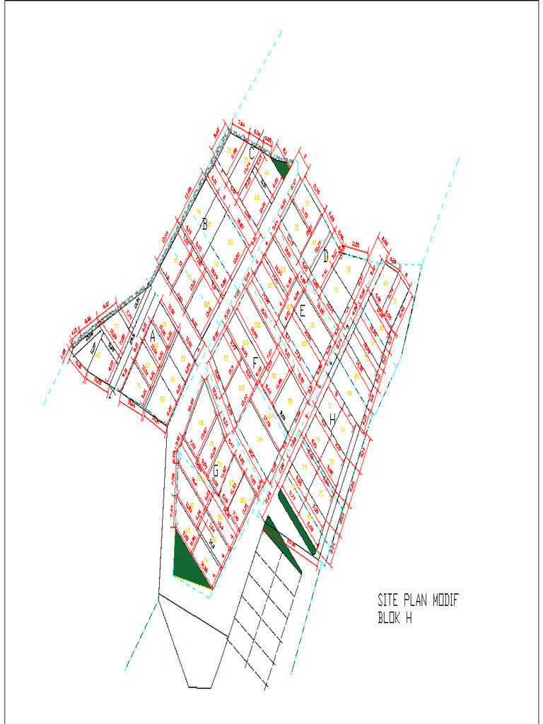 Site Plan Modif Blok H-Model | PDF