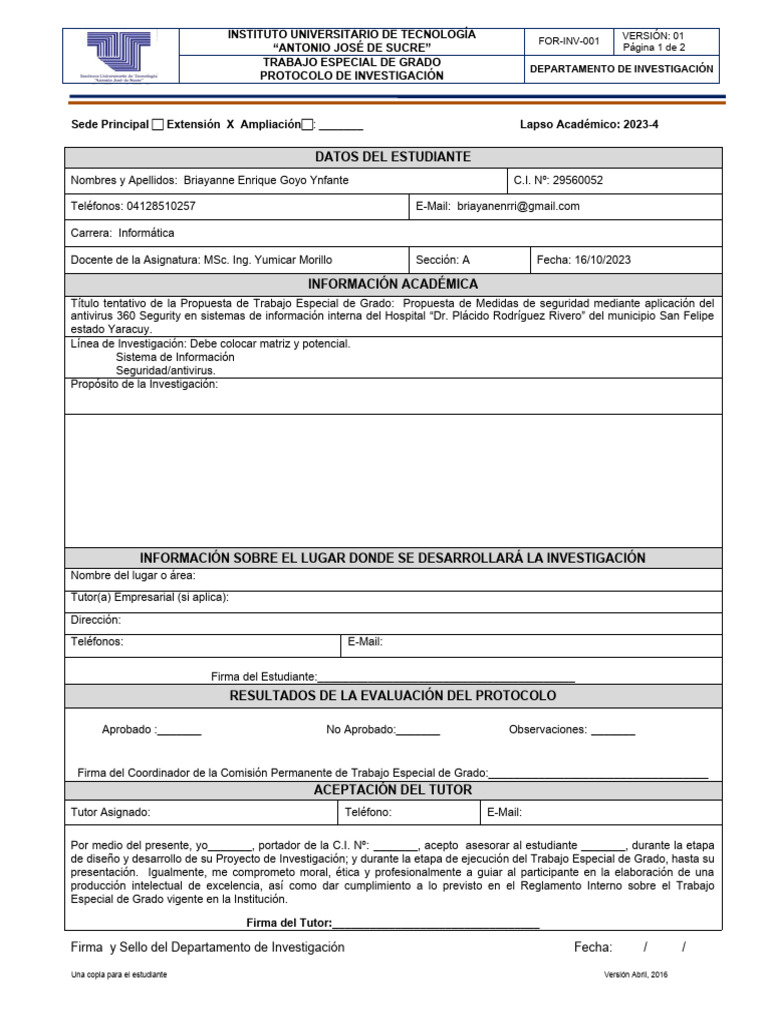 Formato Protocolo | PDF | Arte