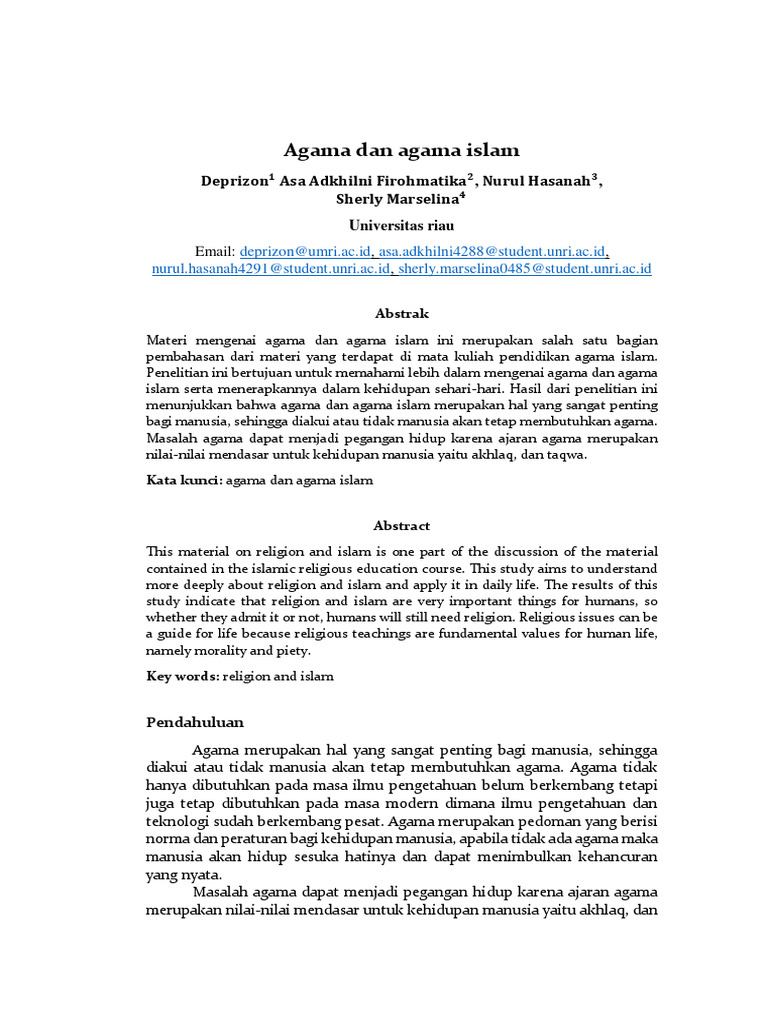 Agama Dan Agama Islam | PDF