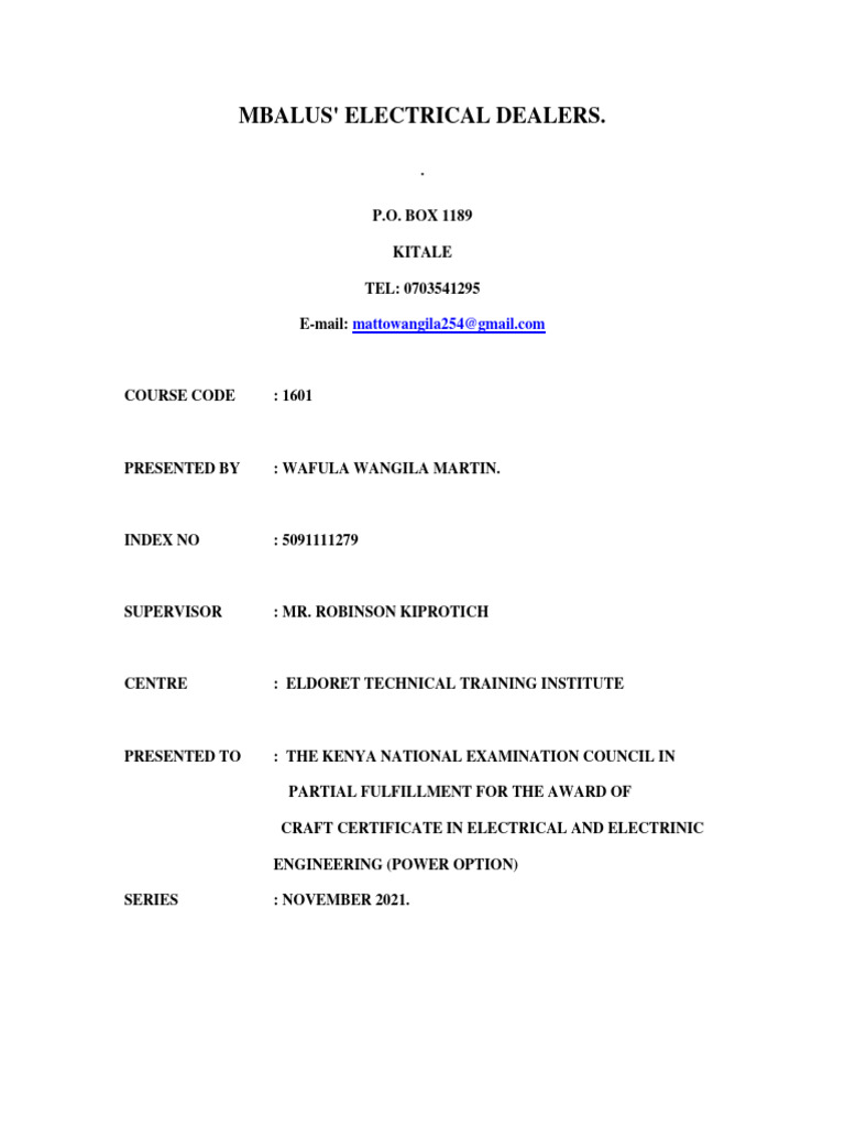 Wafula Wangila Business Plan | PDF | Business | Goods