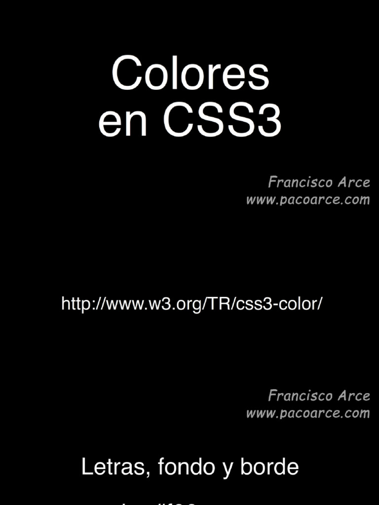 Apuntes La Manejo de Colores en CSS3 | PDF