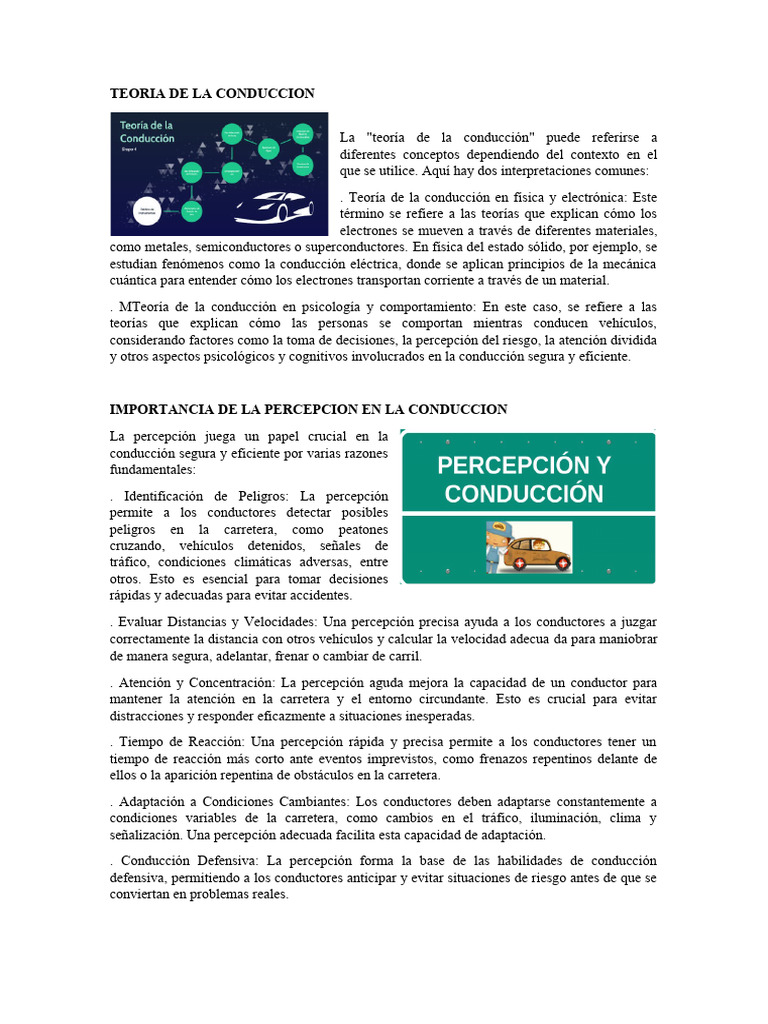Teoria de La Conduccion | PDF | Transmisión automática | Resistividad Eléctrica y Conductividad