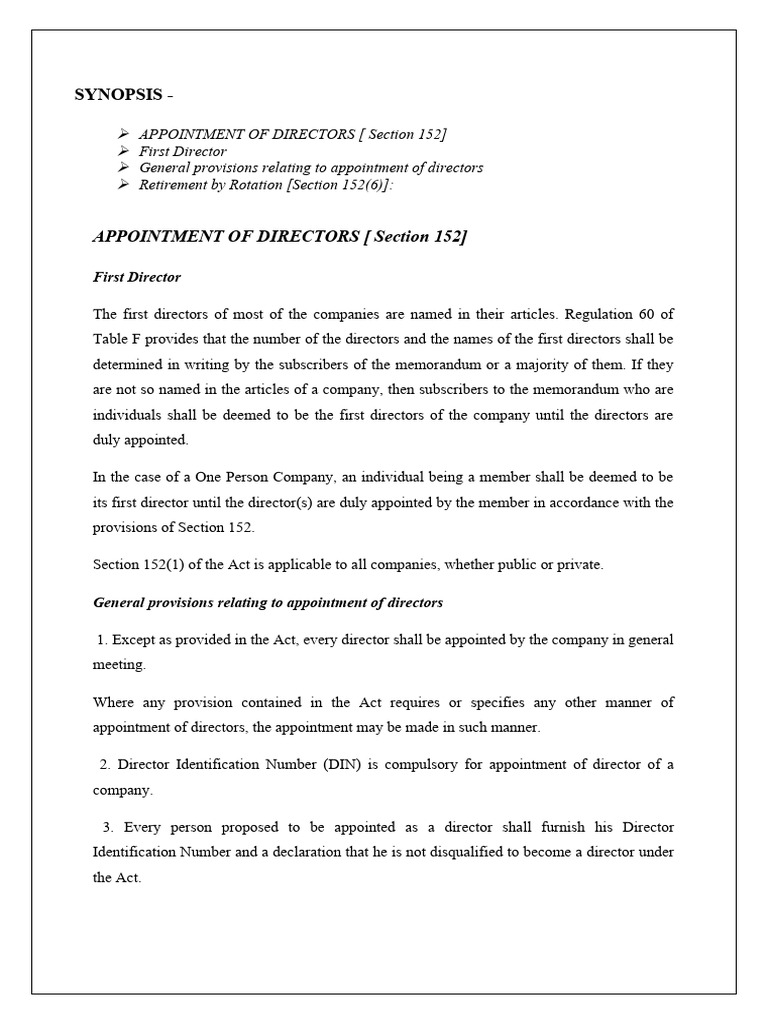 Appointment and Retirement of Directors | PDF | Government | Justice