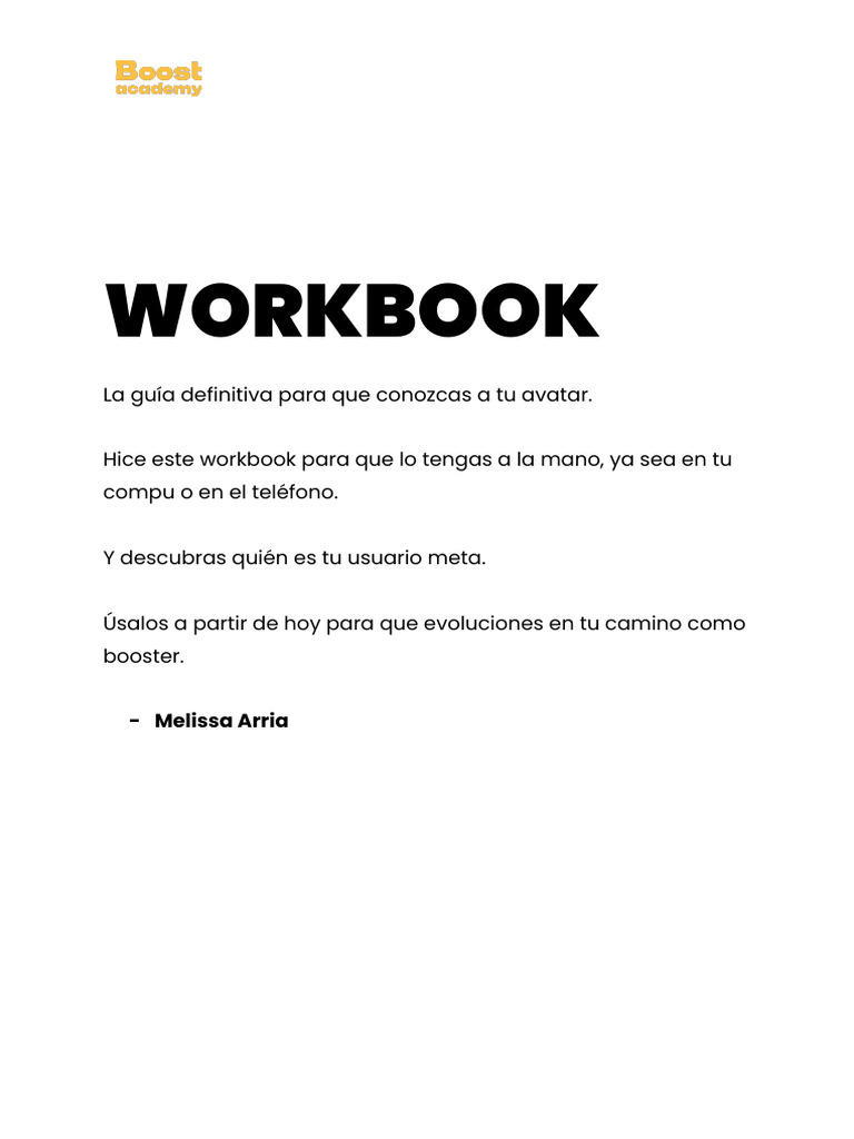 Boost Academy Workbook Brief Avatar Pdf