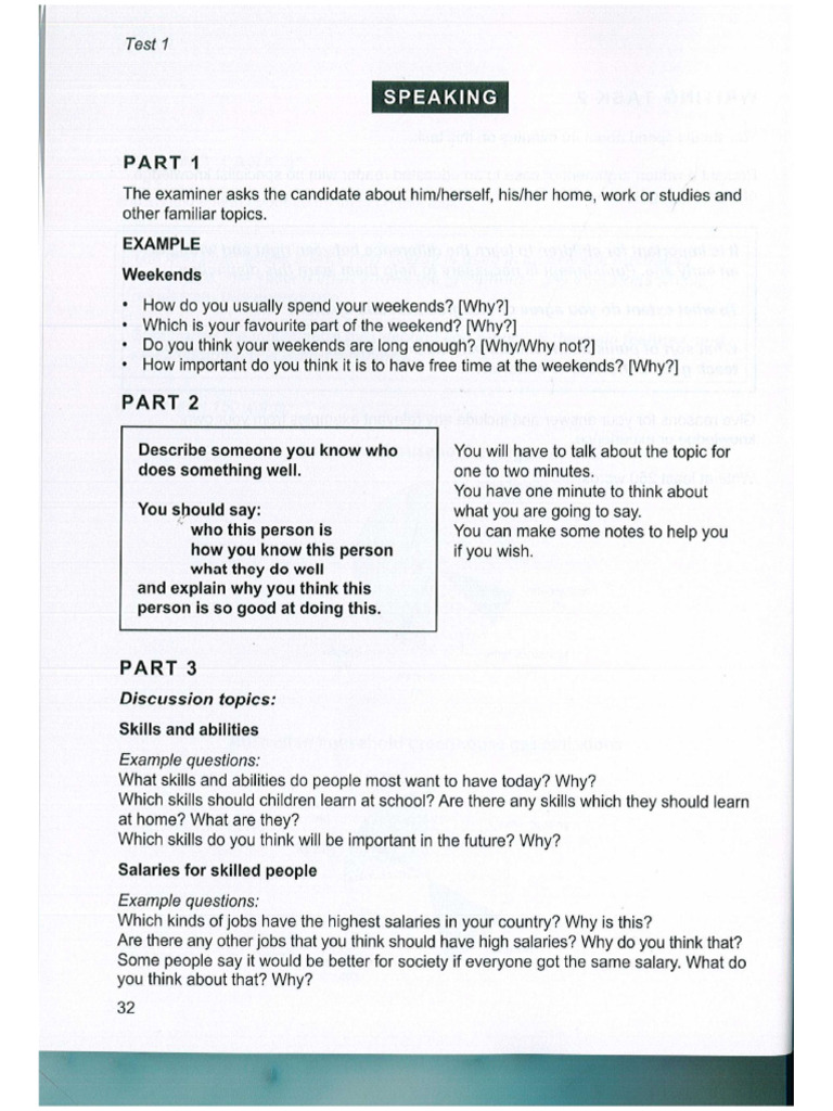 Speaking Test 2 | PDF