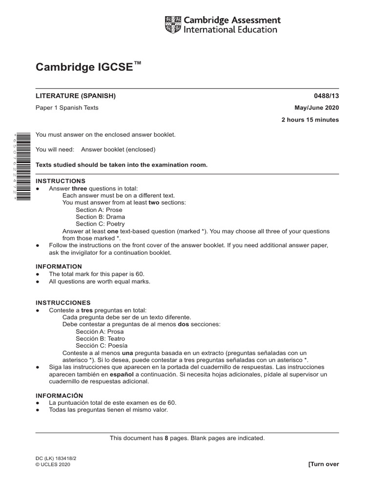 Igcse Lit Paper 1 | PDF