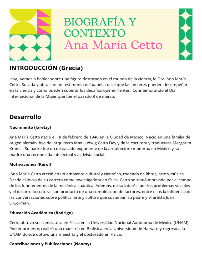 Exposición Ana M. Cetto | PDF | Science