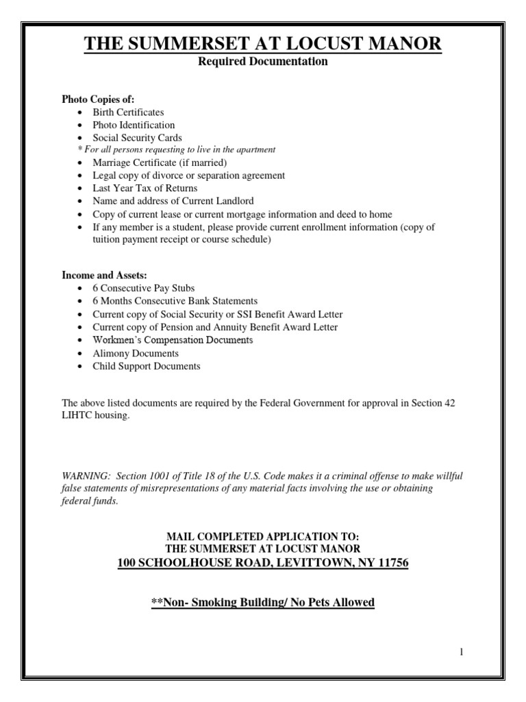 Section 42 Housing Application | PDF | Dividend | Welfare