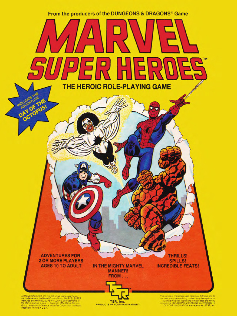 TSR6850 MH0 Marvel Super Heroes - The Heroic Role-Playing Game Box Set ...