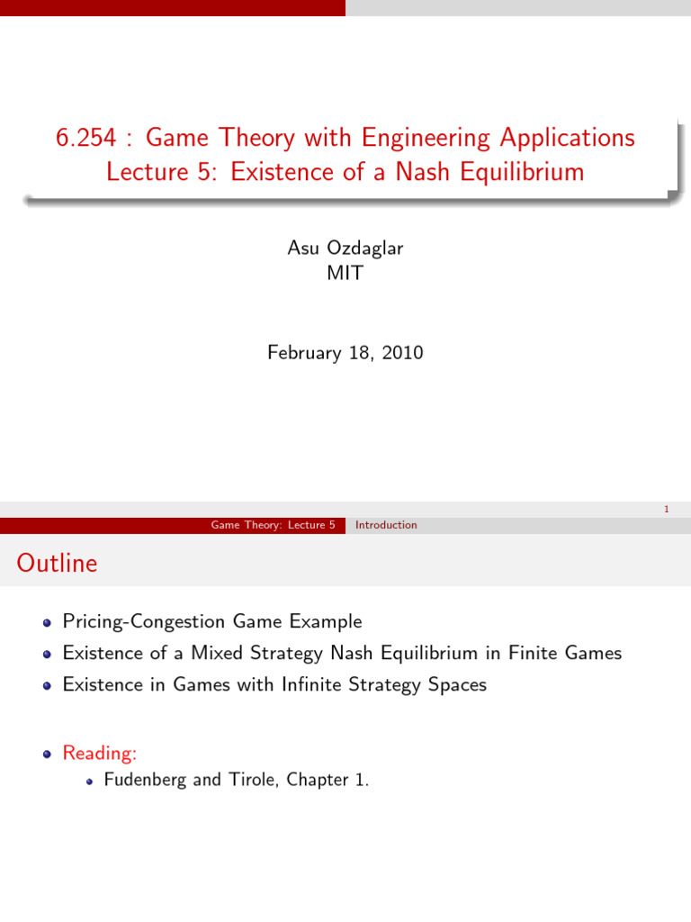 MIT6 254S10 Lec05 | PDF | Economic Equilibrium | Game Theory