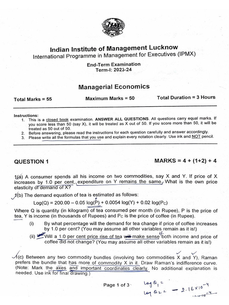 ME - IPMX Question Paper | PDF