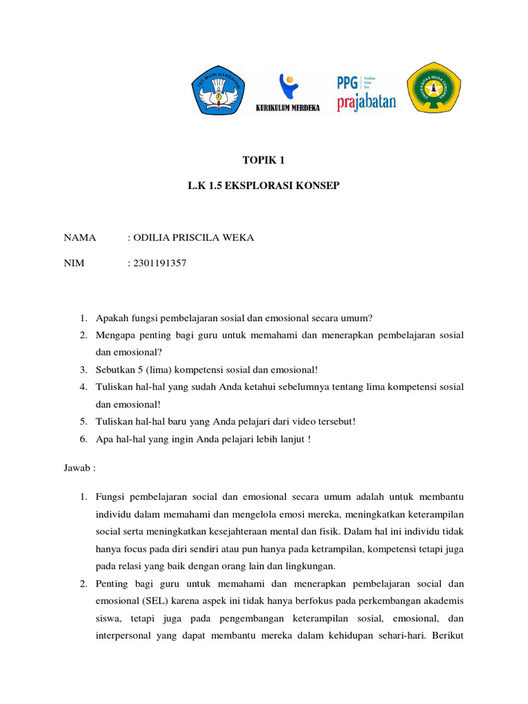Topik 1 Eksplorasi Konsep | PDF | Karier & Perkembangan