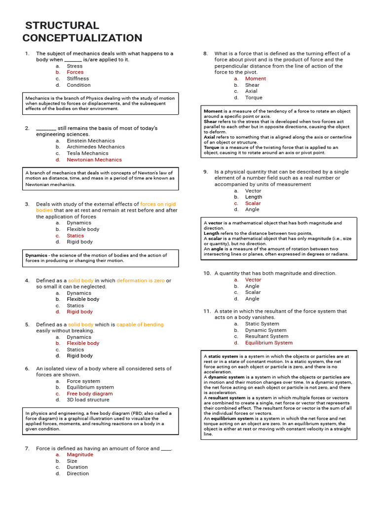Structural Conceptualization Reviewer | PDF | Deformation (Engineering ...