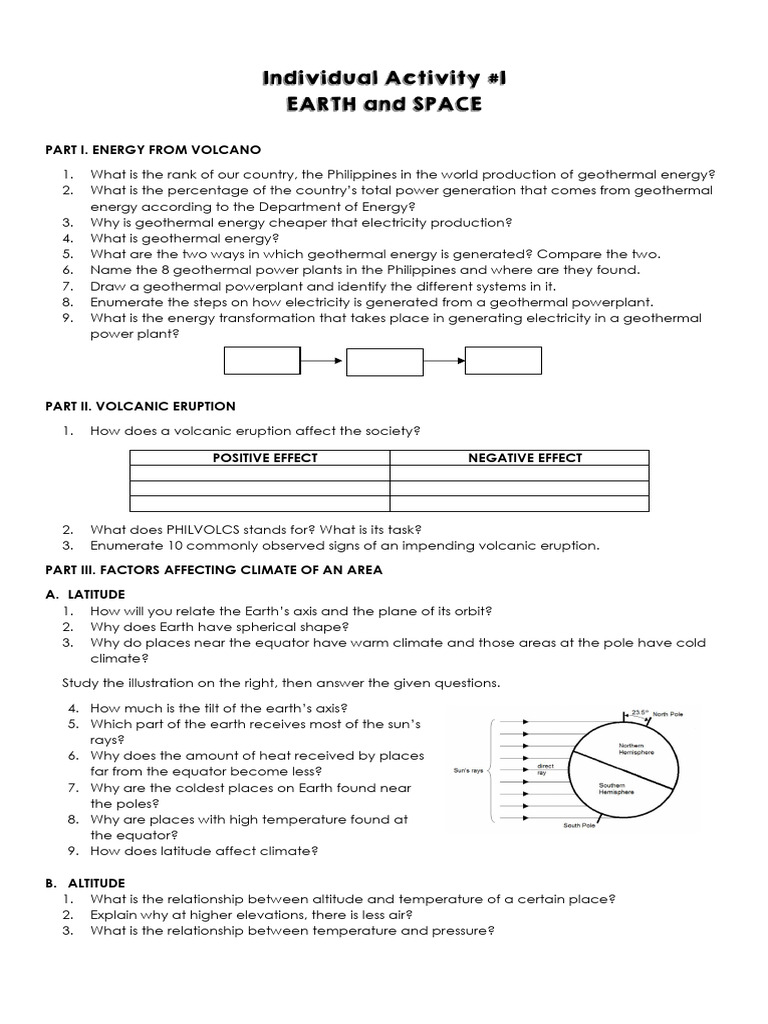 Individual Activity #1 | PDF | Earth | Climate