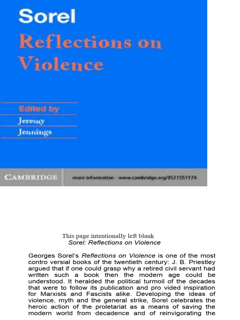 Georges Sorel - Sorel - Reflections On Violence (1999, Cambridge ...