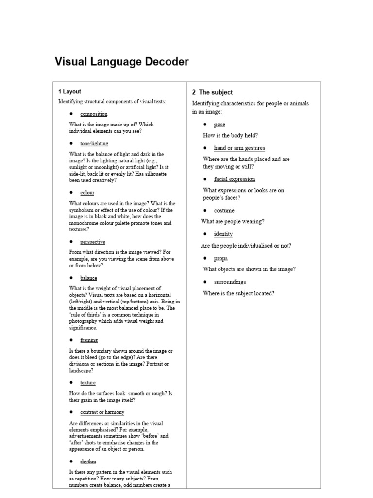 Visual Language Decoder 2 | PDF | Composition (Visual Arts) | Image