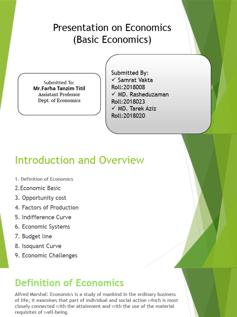 Presentation On Economics | PDF | Economics | Market Economy