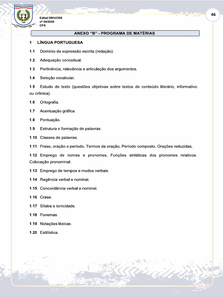 Edital CFS 2024 | PDF