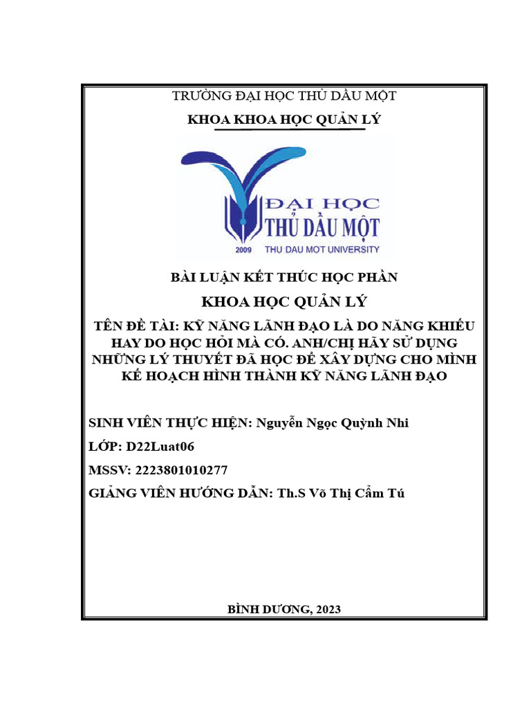 bài luận cuối kì khql | PDF