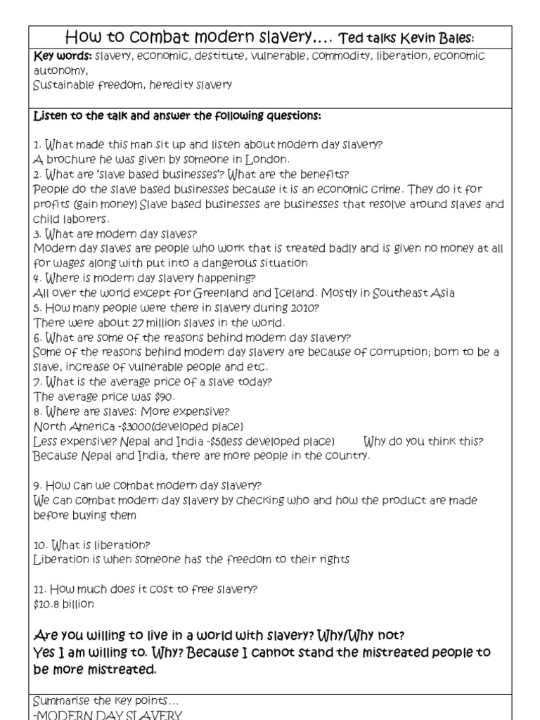 Human Slavery Ted Talks Transcript Hakeem | PDF | Slavery | Labor