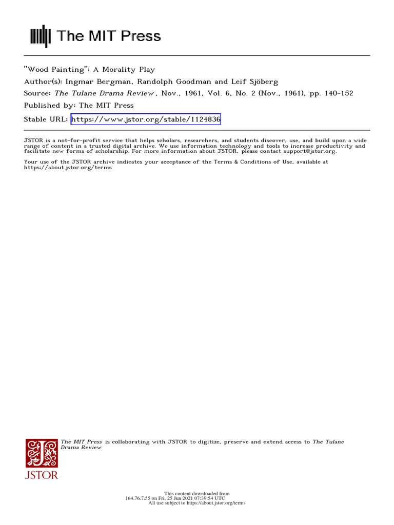Wood Painting A Morality Play (Ingmar Bergman) (Z-Library) | PDF