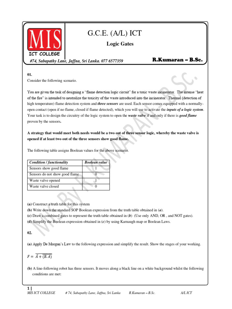 Tute 07 EM | PDF | Logic Gate | Boolean Algebra