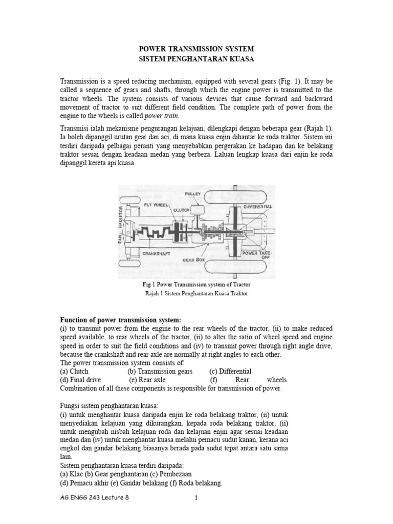 Lecture 8 Transmission Translate BI To BM | PDF | Brake | Gear