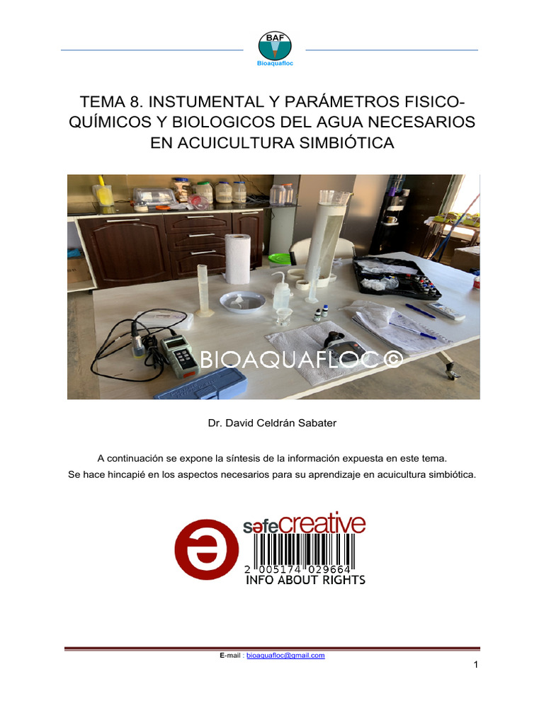 Resumen Tema 8. Curso BAF | PDF | Agua | Ph