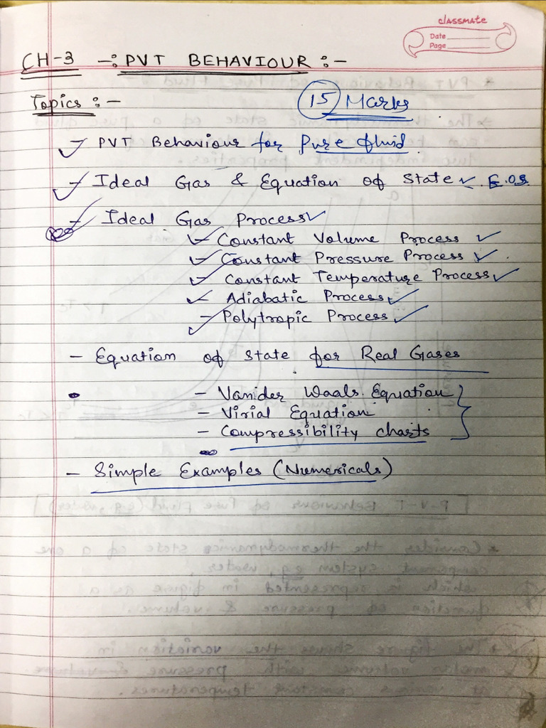 CET-Unit-III - PVT Behaviour Part I | PDF