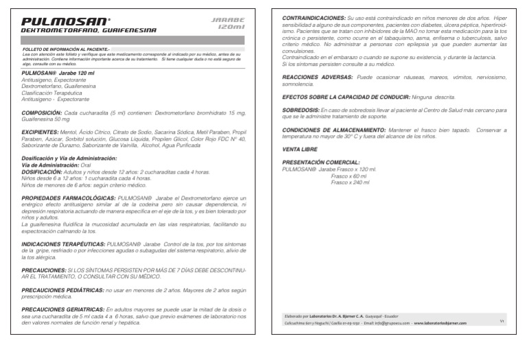 Pulmosan | PDF | Tos | Especialidades Medicas