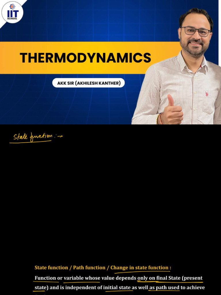 Thermodynamics - L-03 (Class Notes) - State Function & Reversible ...